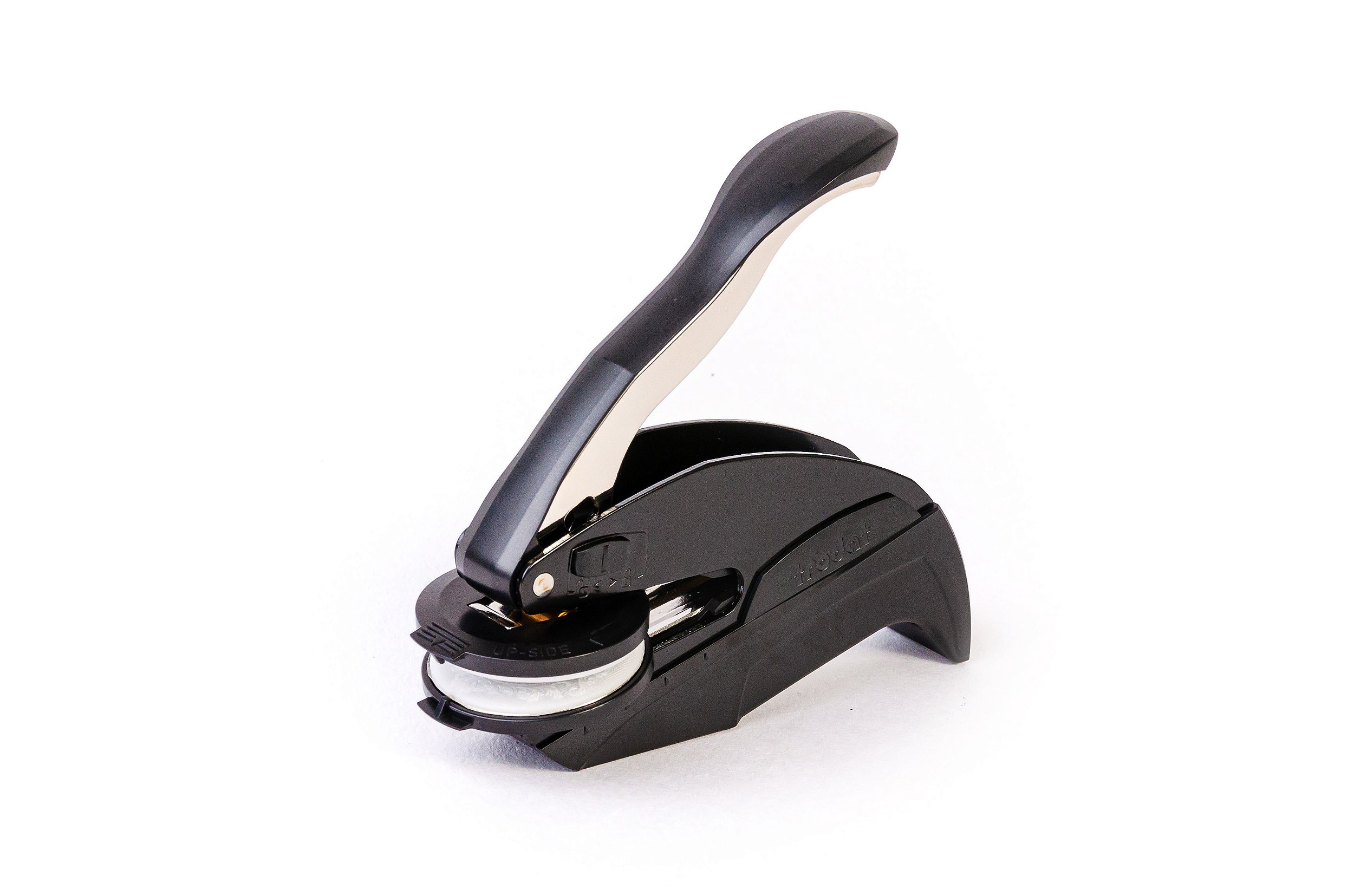 Chancela Personalizada de mão Trodat Ideal com pinça e gravação ...