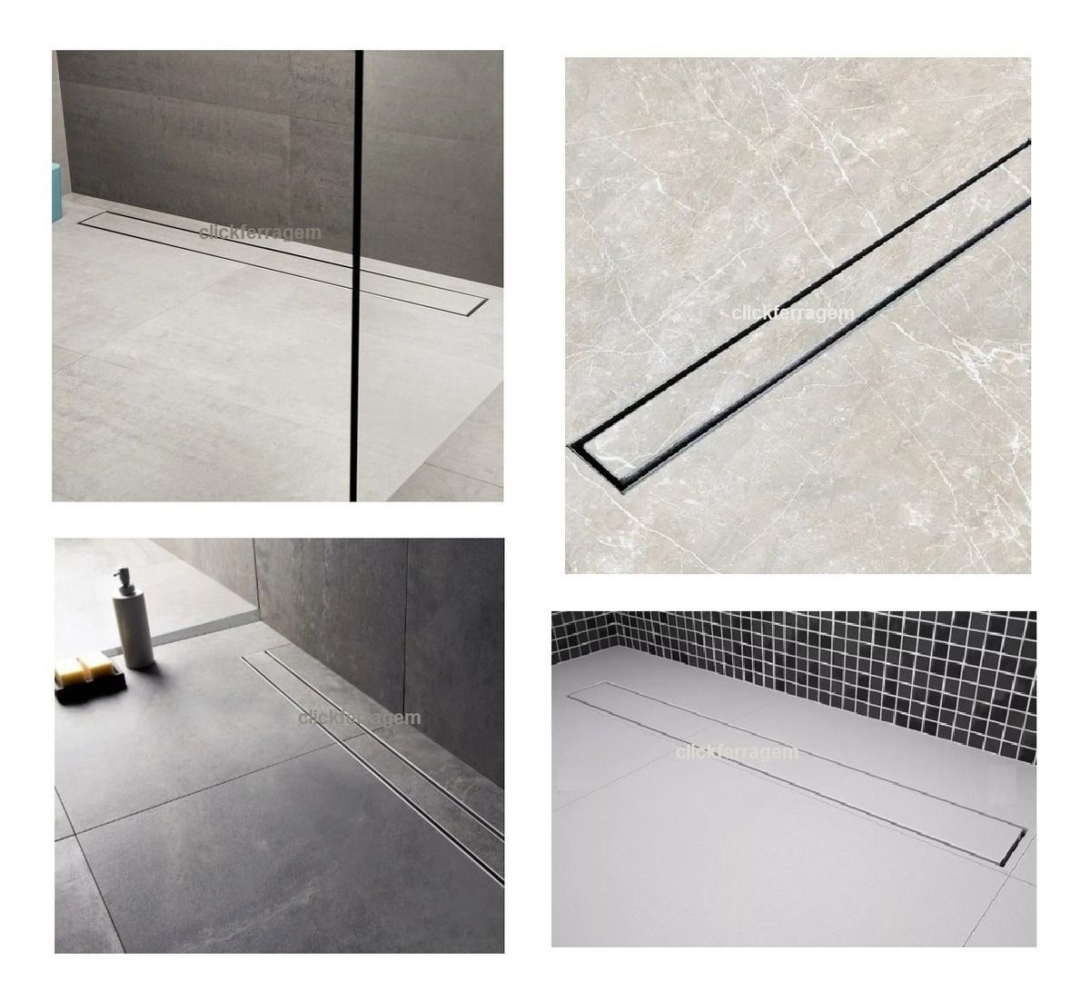 Ralo Linear Oculto Invisível 5x90cm Porcelanato Piso Sifão - clickferragem