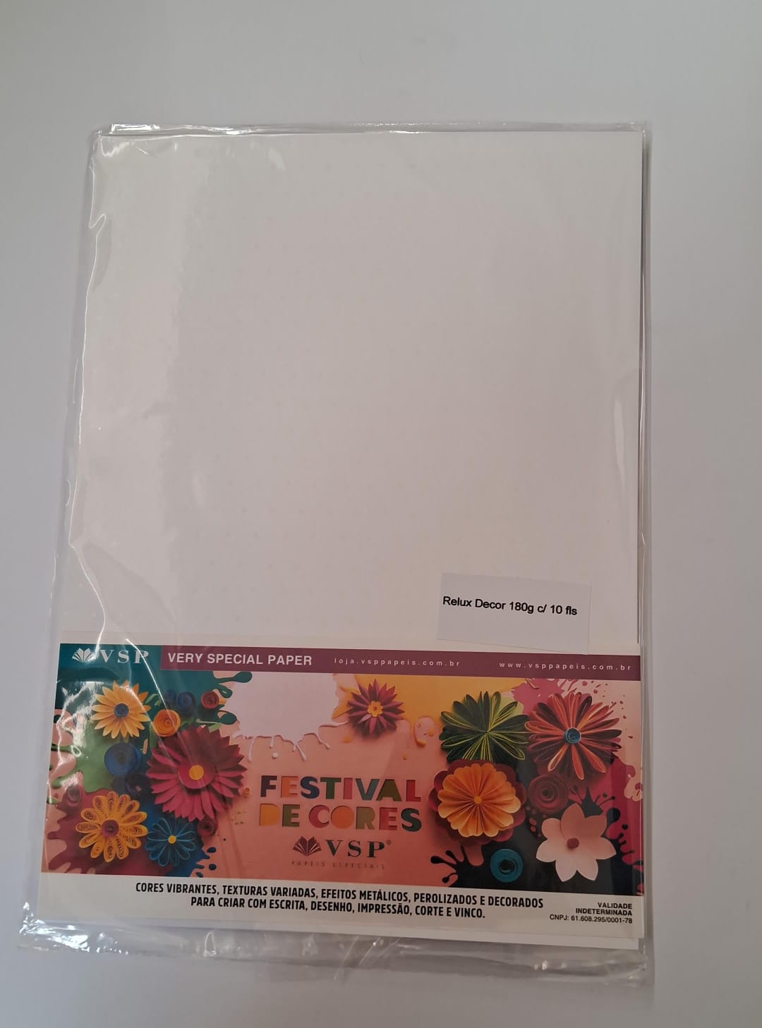 Papel A4 Relux Decor Perola Branca Bolinha Branco 180g c/ 10 fls - Loja Online VSP Papéis