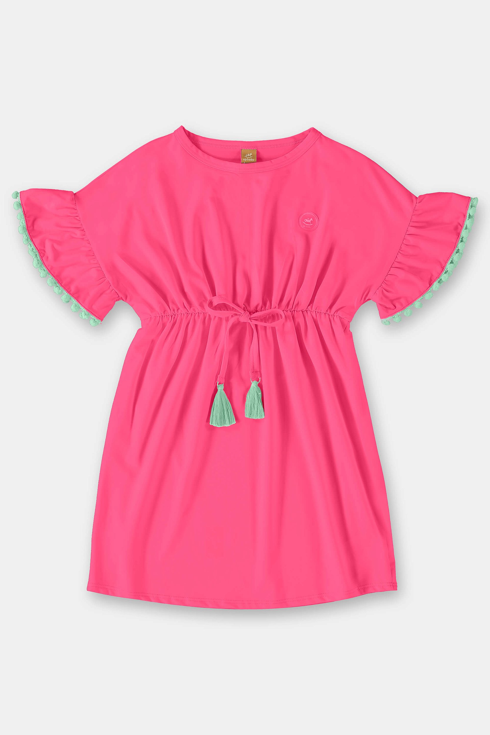 Saída de Praia Infantil Feminina de Vestido Pink Neon - Tipinhos Moda ...