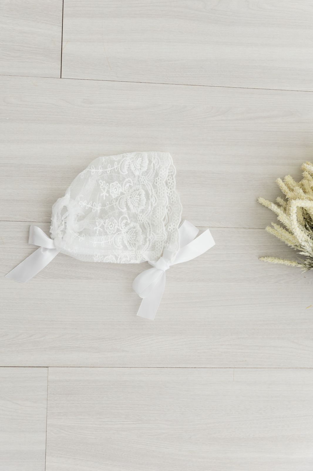 Touca em renda para batismo - Candy Lover Store