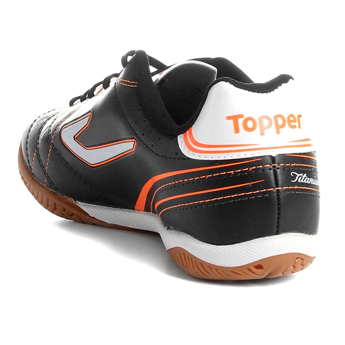 Tênis Salão Topper Titanium 6 Preto / Laranja - 10K Sports