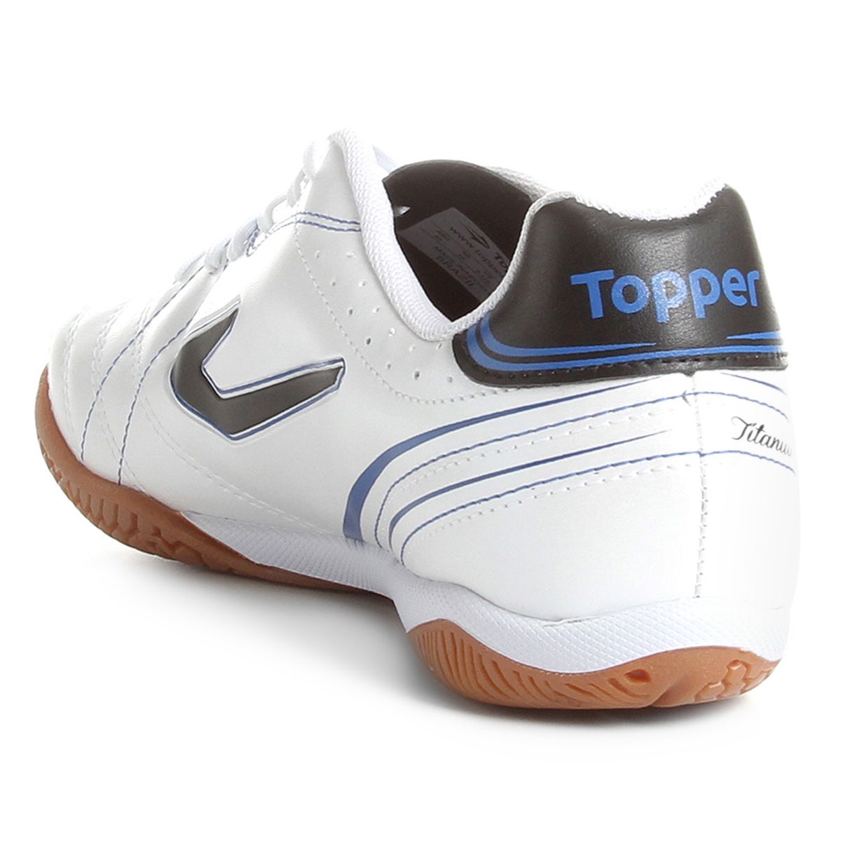 Tênis Salão Topper Titanium 6 Branco/Preto/Azul - 10K Sports