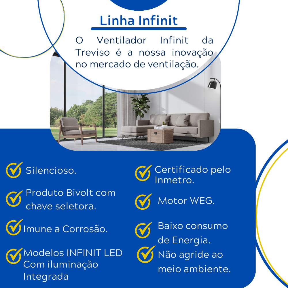 Ventilador de Teto Treviso Infinit Cromado Bivolt - Ventiladores de ...
