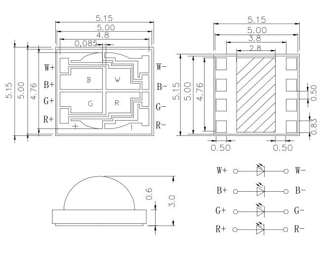 Power LED 12W RGBW 5050 SMD K2977 - DUALSHOP® Automação Industrial