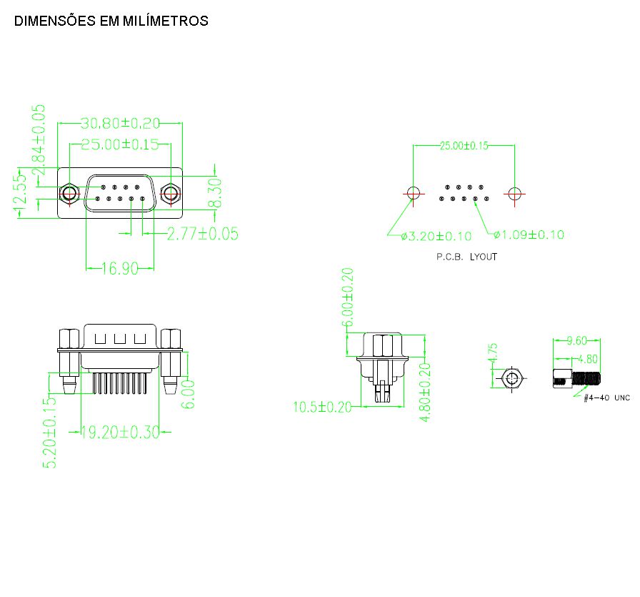 Conector DSUB DB9 macho vertical para PCI PTH K3049 - DUALSHOP ...