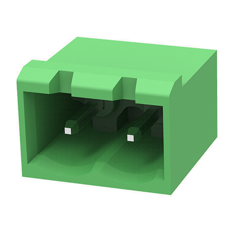 Conector plugável 20A 320V passo 5.08mm 2 pólos macho verde PTH para PCI 90 graus 2EDGRC-5.08 ...