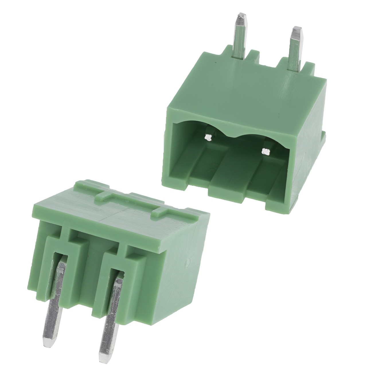 Conector plugável 20A 320V passo 5.08mm 2 pólos macho verde PTH para PCI 90 graus 2EDGRC-5.08 ...