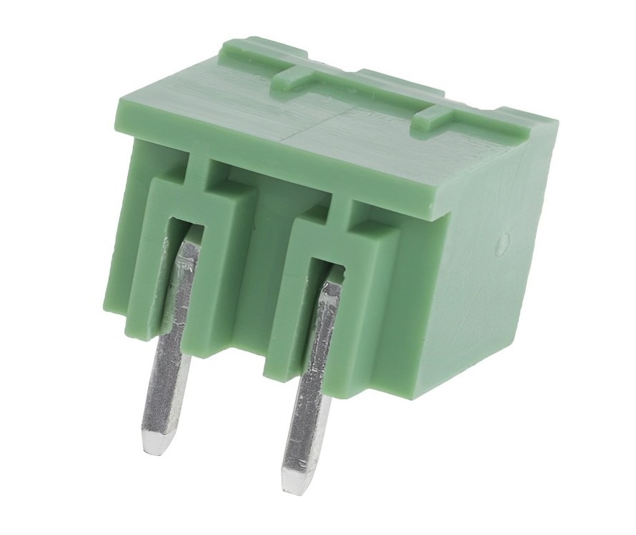 Conector plugável 20A 320V passo 5.08mm 2 pólos macho verde PTH para PCI 90 graus 2EDGRC-5.08 ...