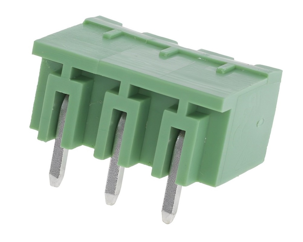 Conector plugável 20A 320V 5.08mm 3 pólos macho verde PTH para PCI 90 graus 2EDGRC-5.08-03P-14 ...