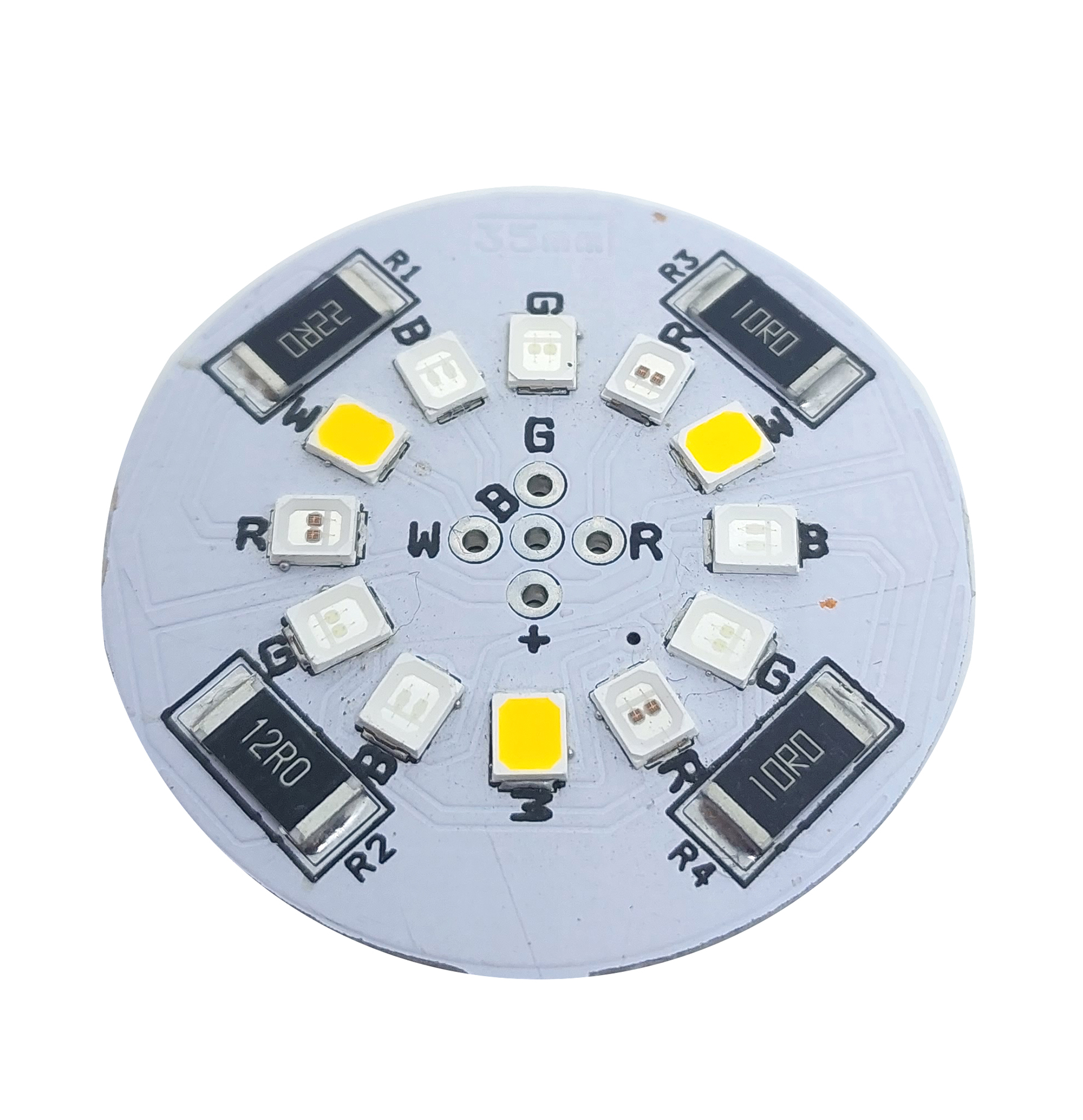 Módulo LED RGBWW 12W 12V 35mm Redondo Anodo FR4 K4049 - DUALSHOP ...