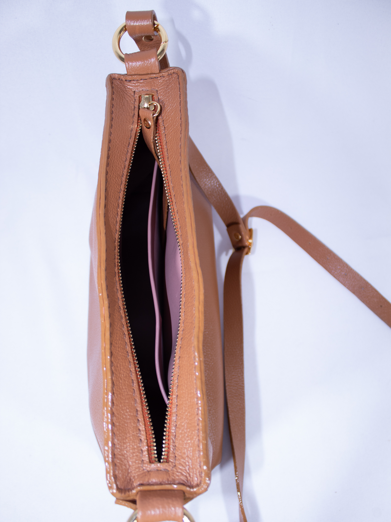 Bolsa Tiracolo de Couro com Zíper | Quitanda | 100% Couro - Quitanda Couro