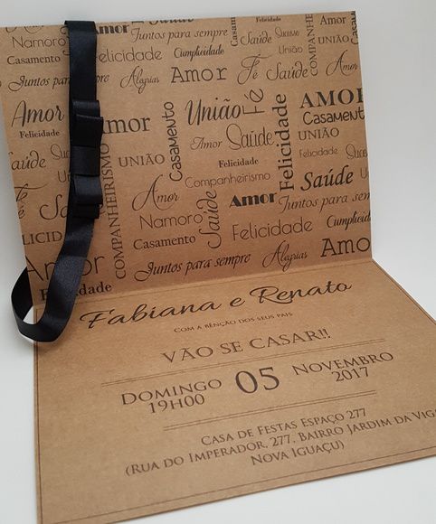 Convite kraft moderno frases - Atelie da Lola Conviteria - convites ...