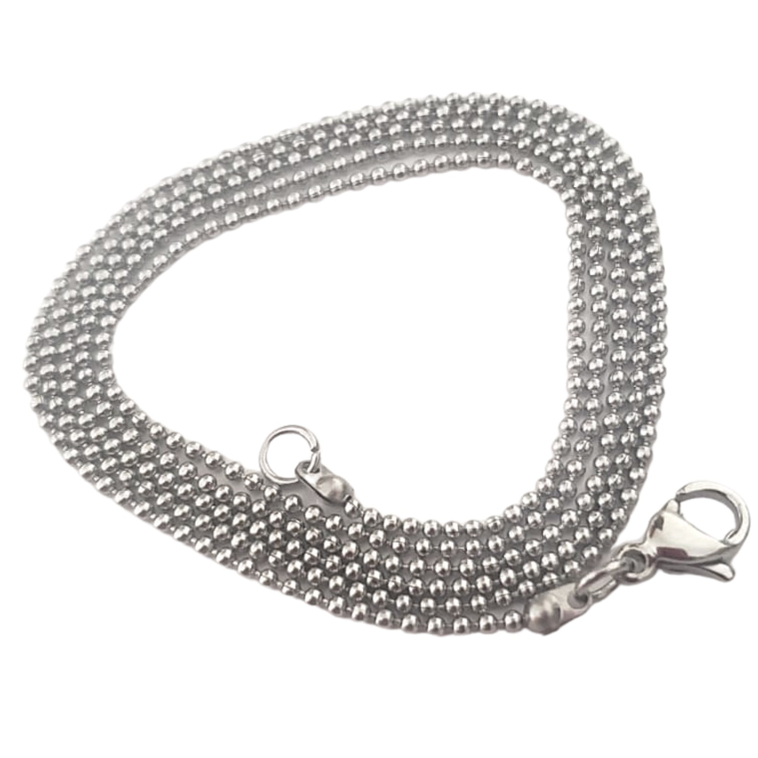 COLAR BOLINHAS EM AÇO 316L - 60 cm - Moriá Joias em Aço Inox