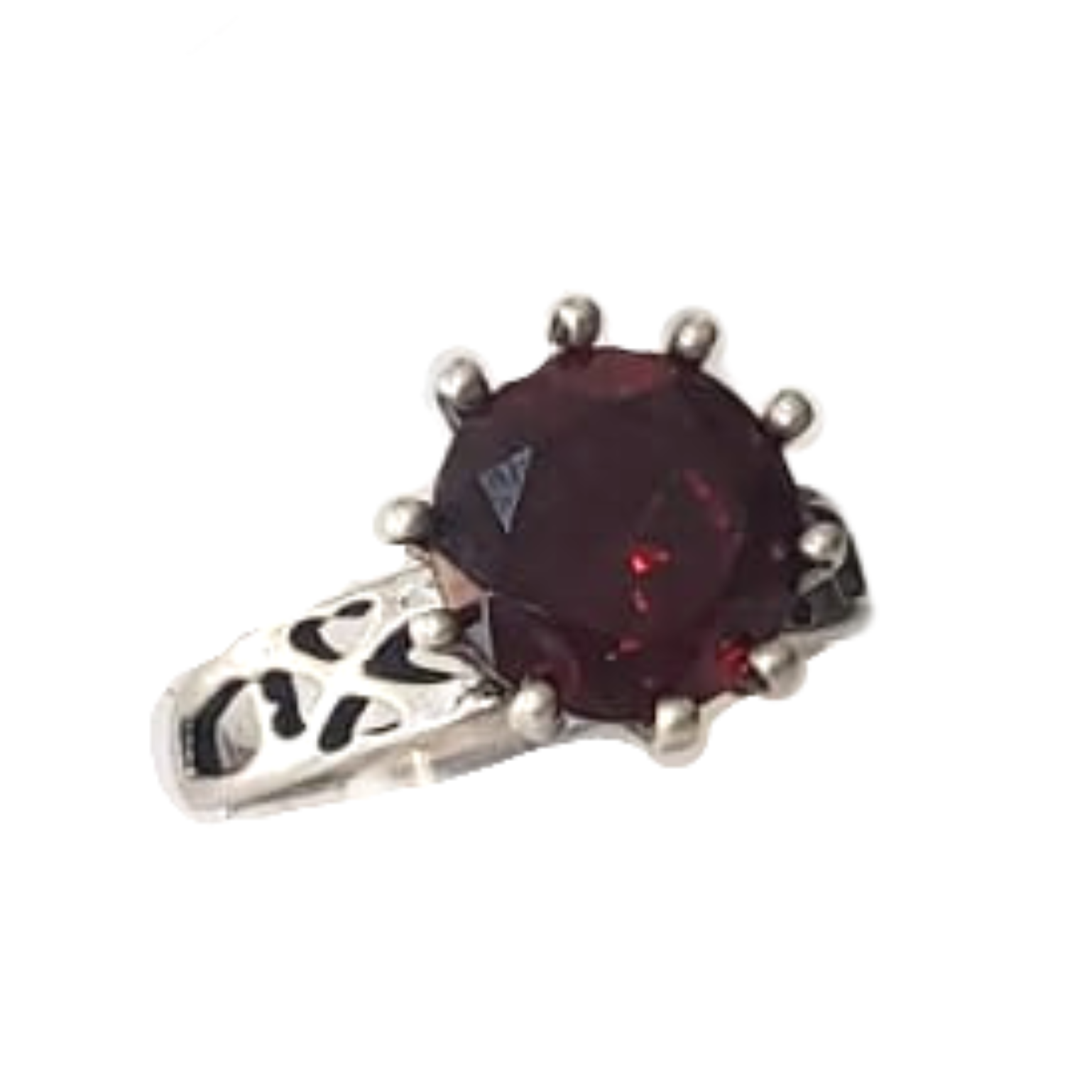 ANEL SOLITARIO DE PRATA COM PEDRA RUBI - RUTH - Moriá Joias em Aço Inox