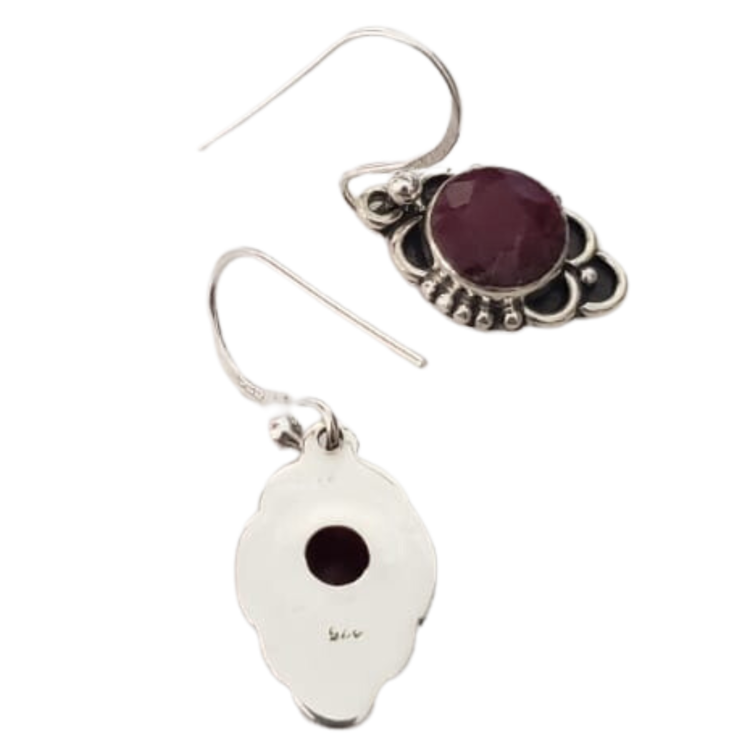 CONJUNTO EM PRATA DE BALI COM PEDRA NATURAL RUBI INDIANO - LURE - Moriá ...