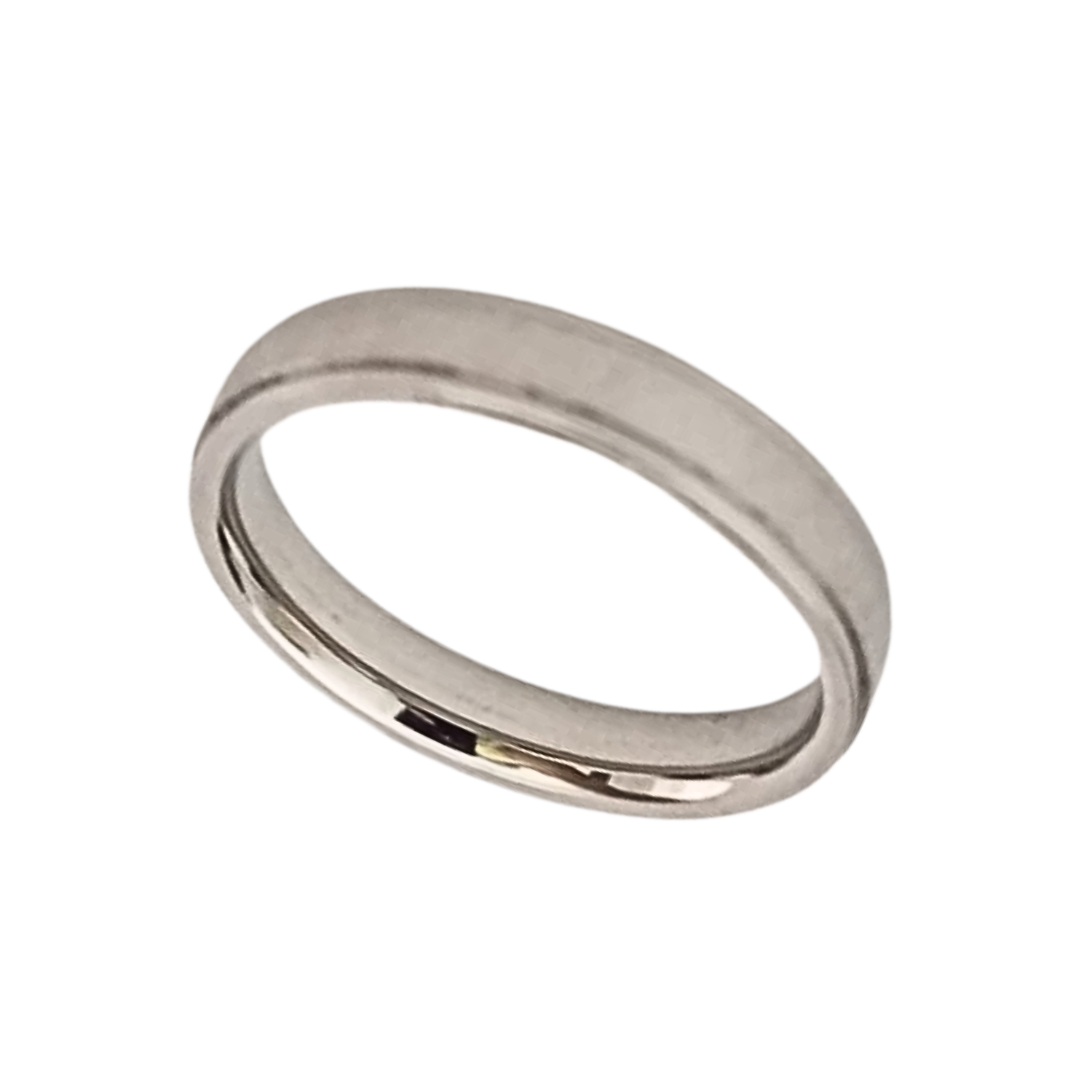 Anel de Aço Inox Aliança Friso Fosco Anatômica - Moriá Joias em Aço Inox