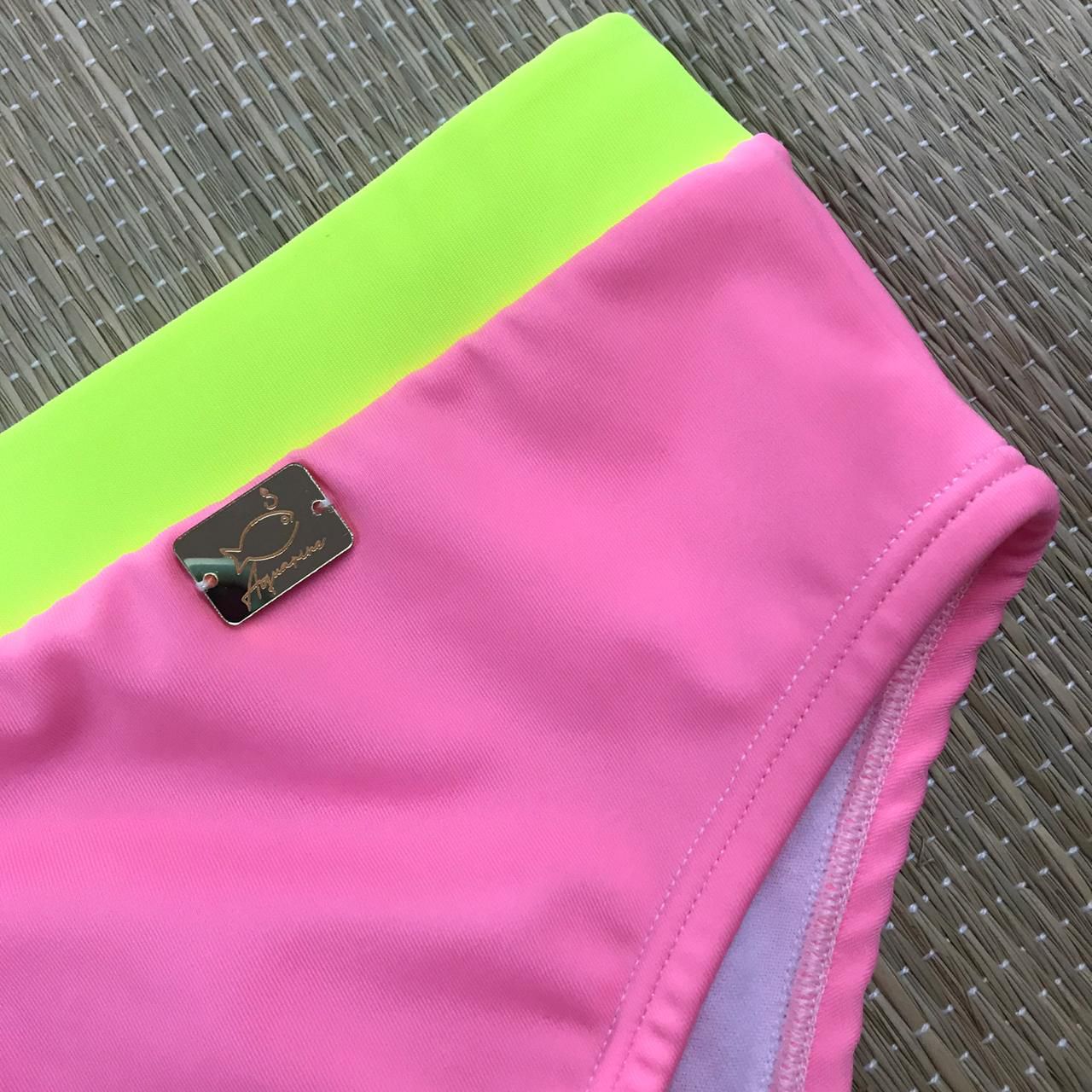 Sunga Duo Rosa Chiclete com Neon - Tradicional - Aquarine