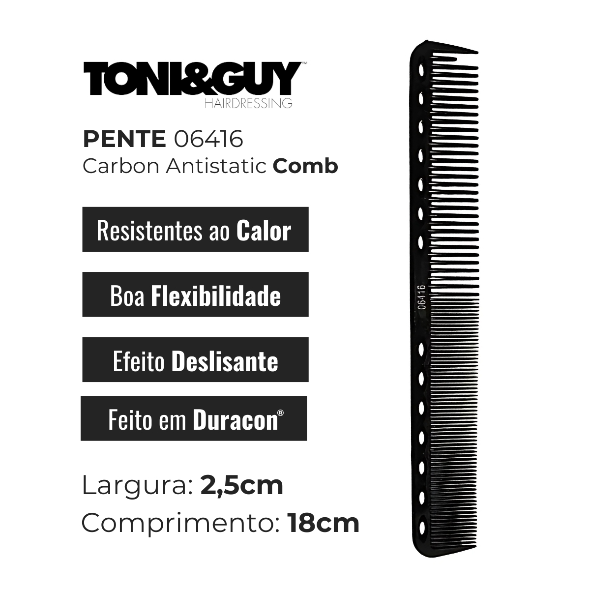 Pente Toni & Guy Carbon Antistatic - 06416 - Luggui Cosmetics - Tudo ...