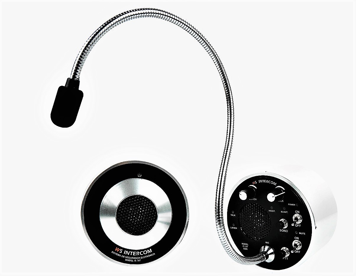 Microfone Interfone para parede ou vidro blindado ou não WS - Central Evangélica