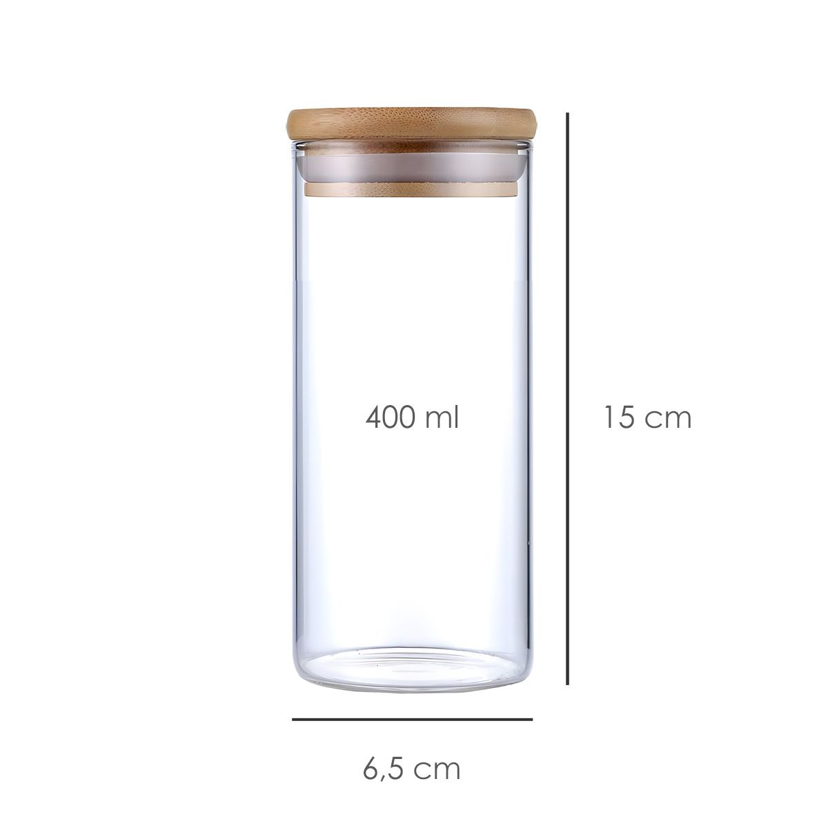 Kit 6 Potes De Vidro Com Tampa Bambu 600/400/200ml - Loja de Utilidades ...