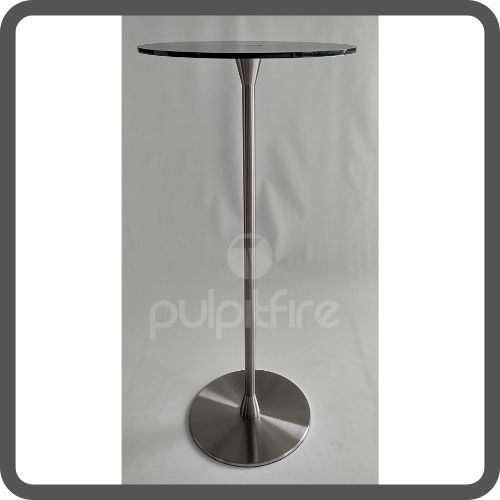 MESA PÚLPITO - INOX ESCOVADO - ACRILICO PRETO 10MM - INOX 7 SOLUTIONS