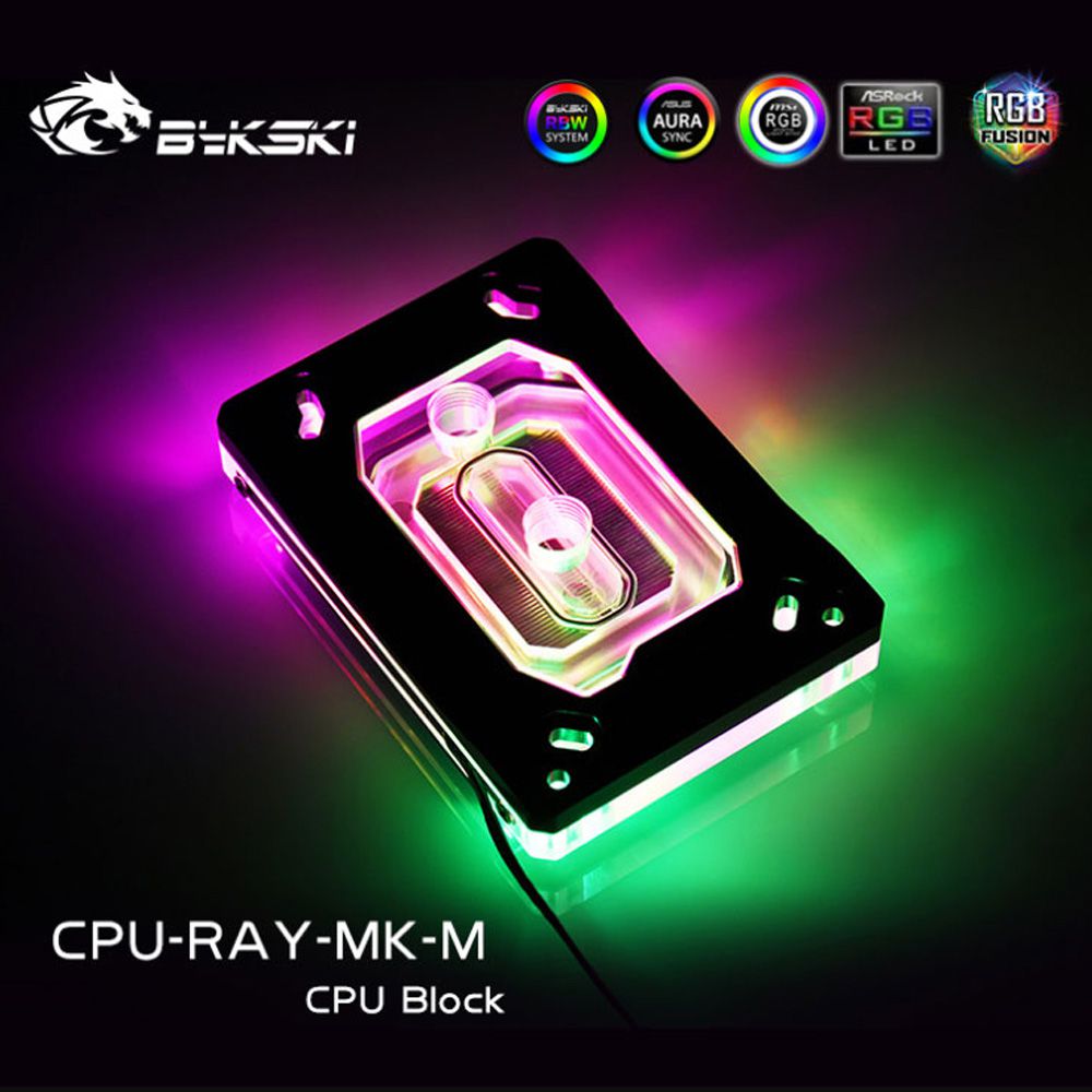CPU Block Bykski AMD RAY-MK-M RGB 5v para water cooler - Power UP Water ...
