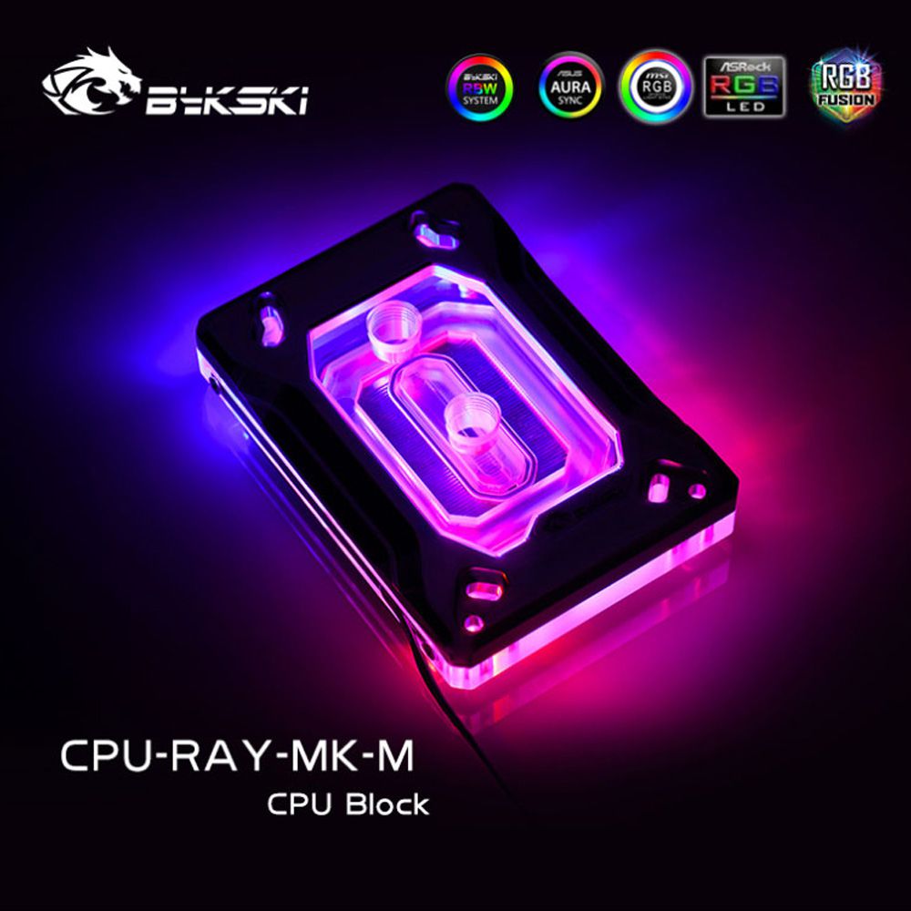 CPU Block Bykski AMD RAY-MK-M RGB 5v para water cooler - Power UP Water ...