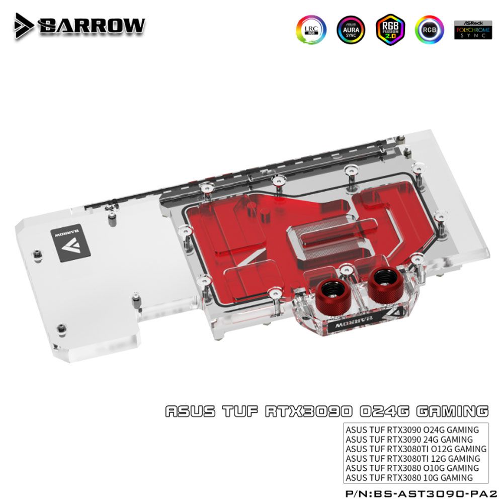 GPU Block Asus TUF RTX 3080, 3080Ti e 3090 Barrow RGB - Power UP Water ...