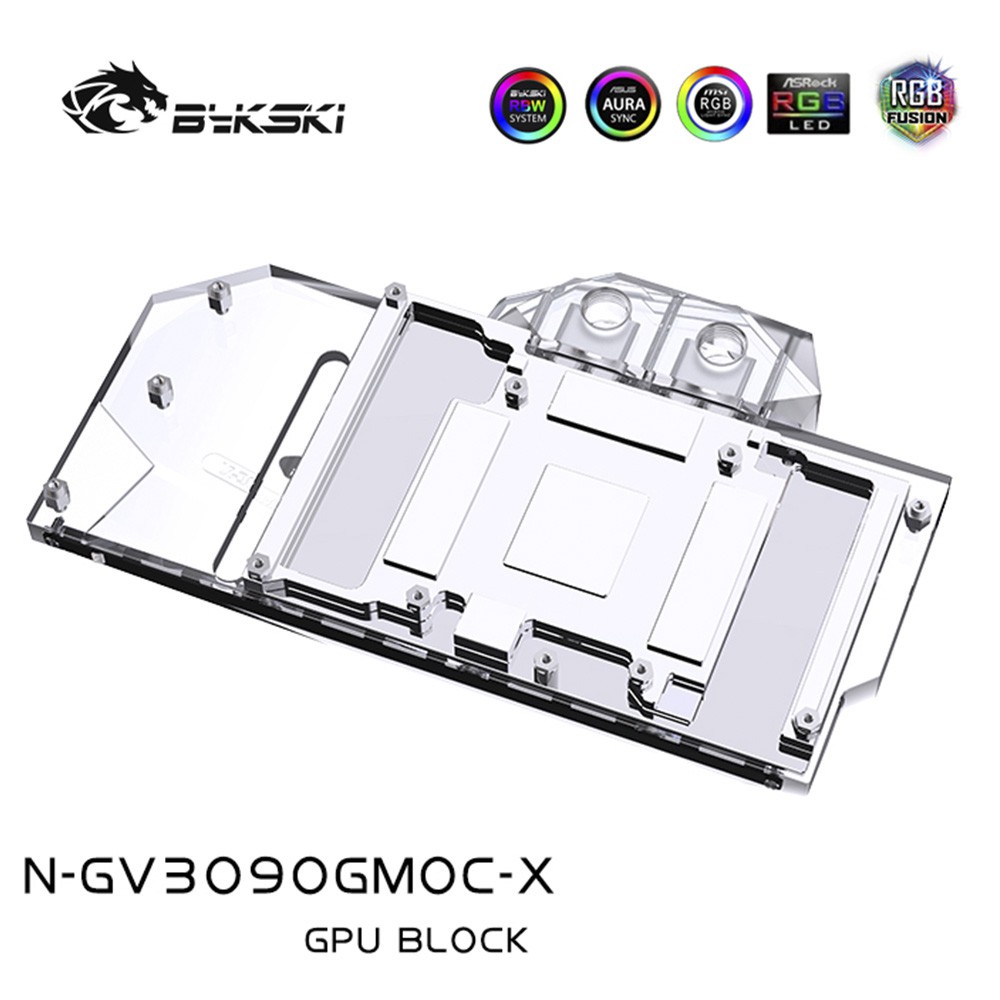 GPU Block Gigabyte RTX 3080, 3080Ti e 3090 Bykski RGB - Power UP Water ...