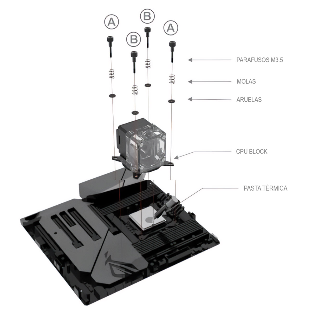 Bomba e CPU Block Intel Bykski CPU-XPR-DDC-I 700l/h para Water Cooler ...