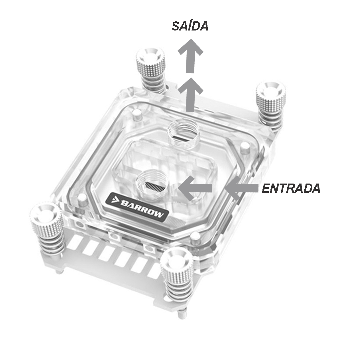 CPU Block AMD Barrow RGB AM4 - AM5 para Water Cooler Custom - Power UP ...