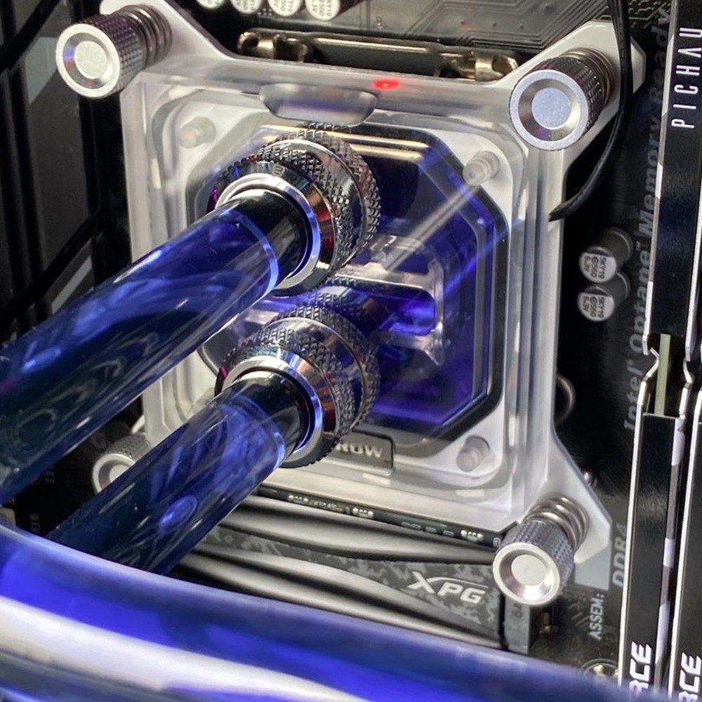 CPU Block Intel Barrow RGB LGA 1700 - 1200 - 115x para Water Cooler Cu ...