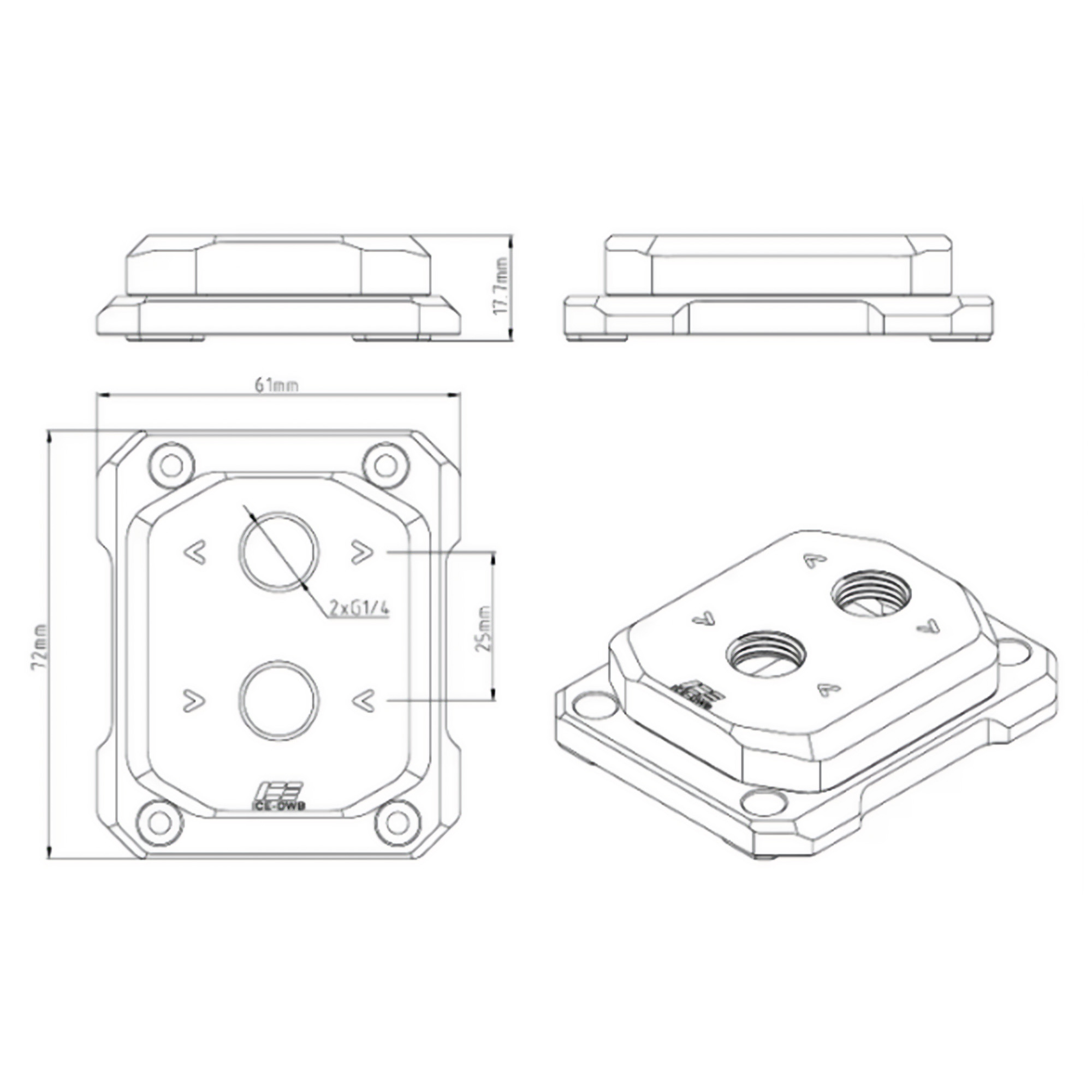 CPU Block Direct Die IceMan AMD AM5 ICE-DWB12 para Water Cooler Custom ...