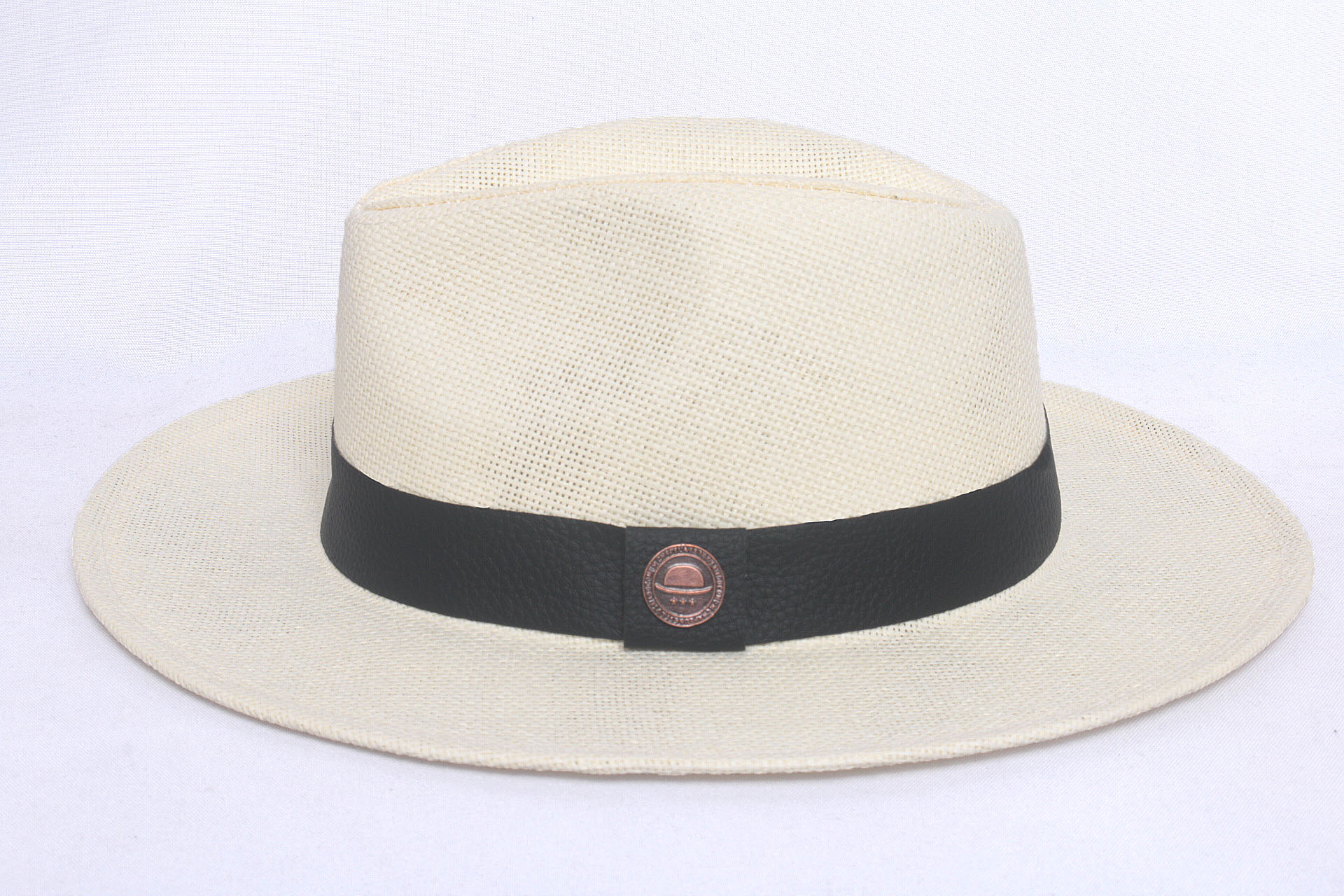 Chapéu Panamá Palha Rígida Creme Aba Média 7cm Faixa Preta - Coleção ...