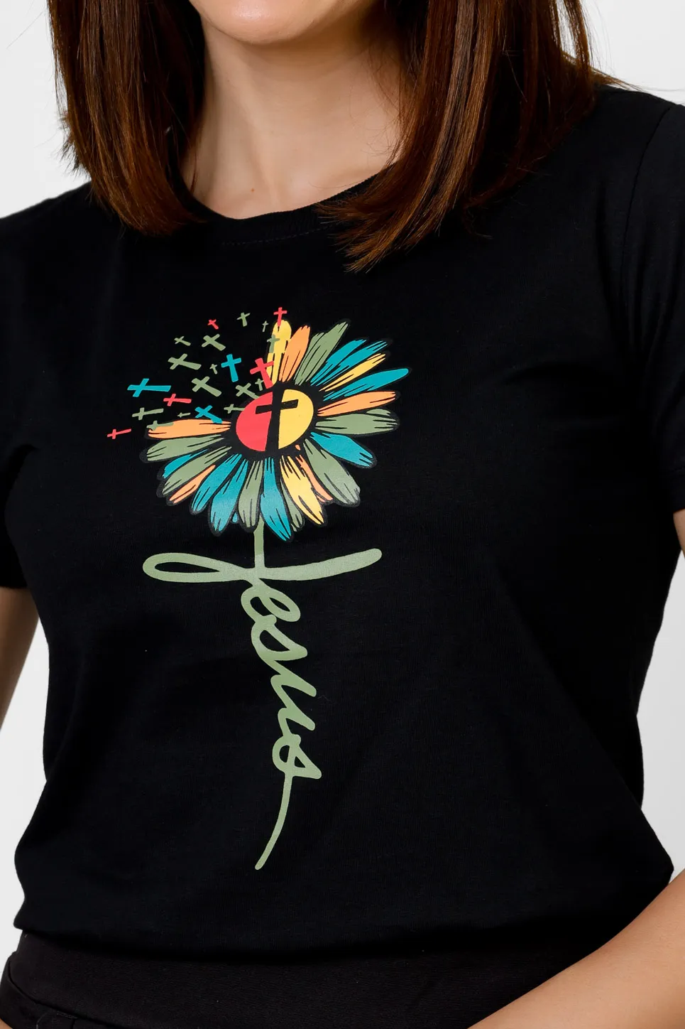 T-shirt Margarida Jesus Cristo Cruz - Católicos na Moda