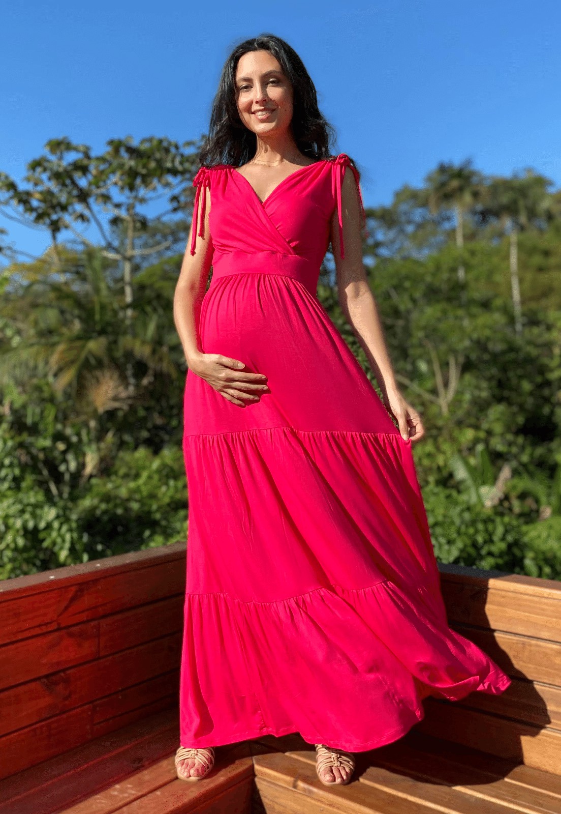 Vestido Gestante Amamentação Bella Rosa - Whyalla | Moda Gestante e ...