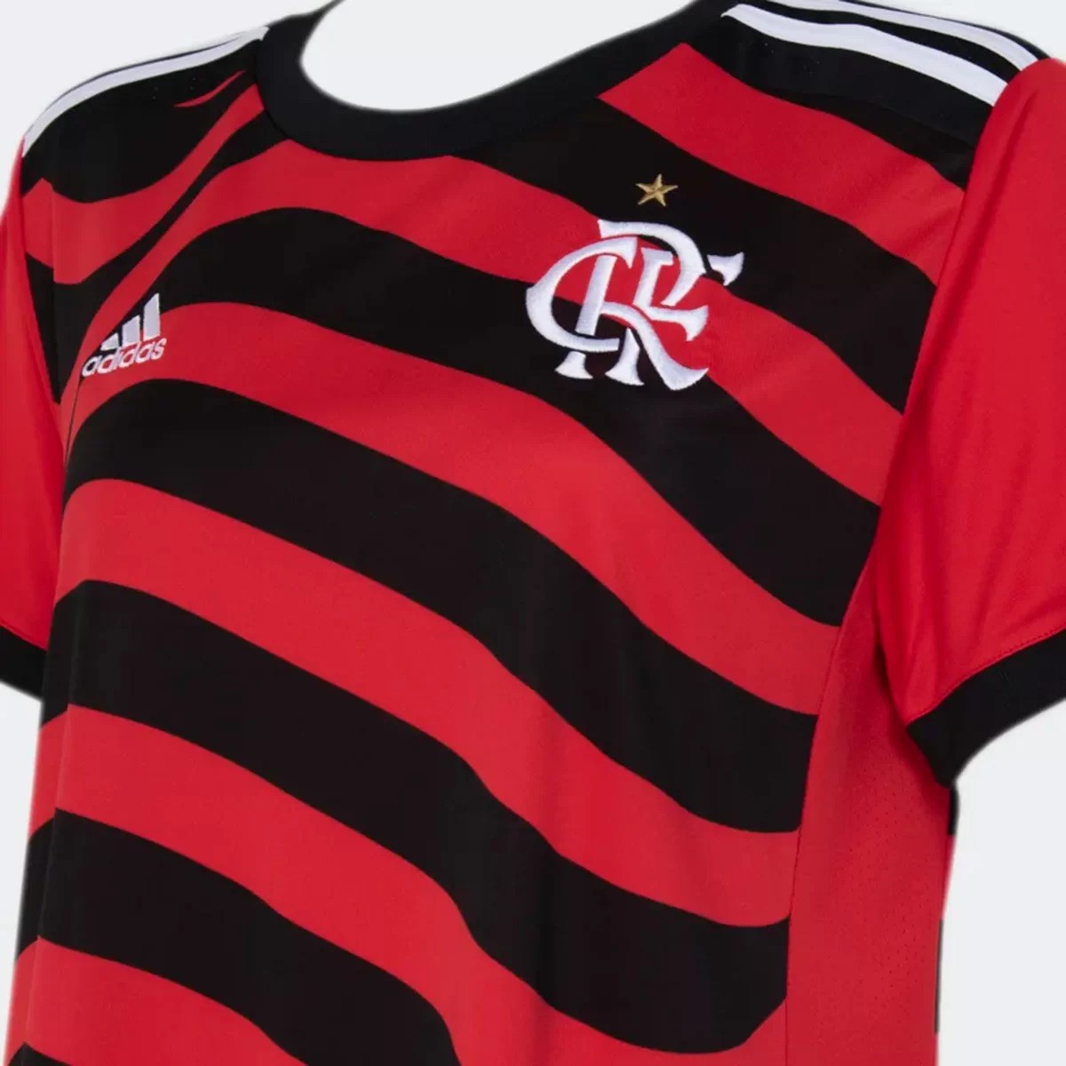 Camisa Flamengo III 22/23 s/nº Torcedor Adidas Feminina - Vermelho+Pre - Carreiros Sports