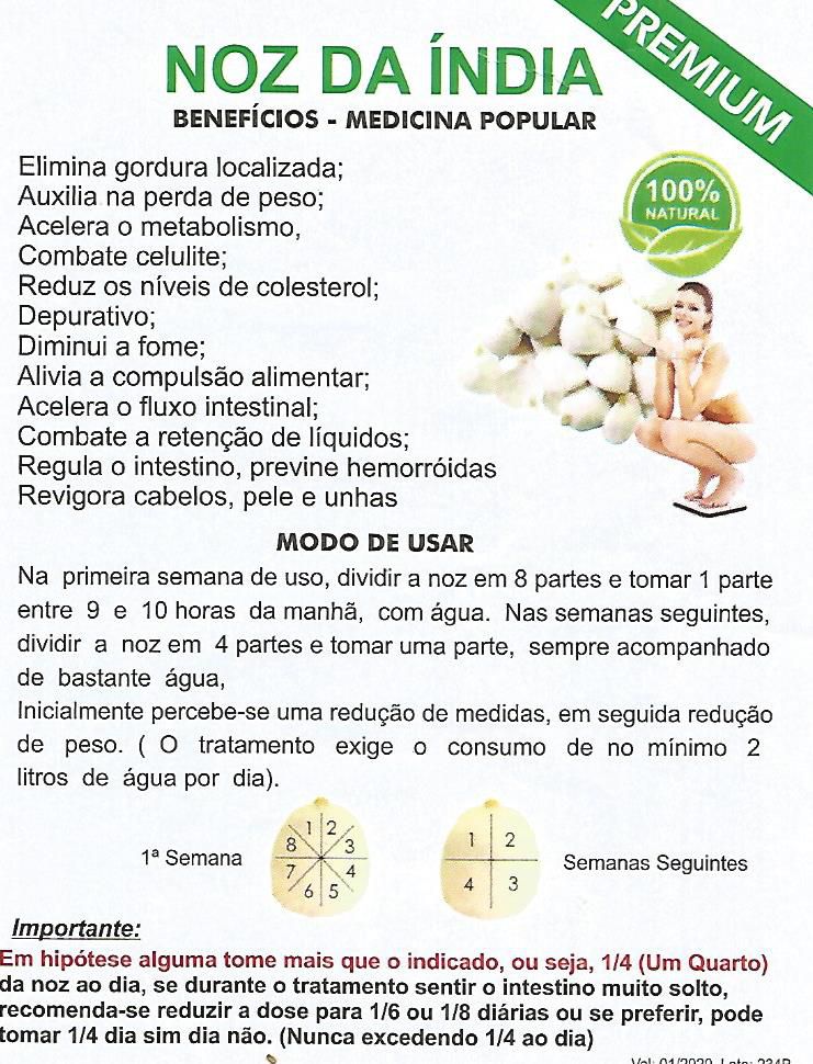 Nóz da India Sementes (PCT C/ 12 ) - Empório Delizia Produtos Naturais