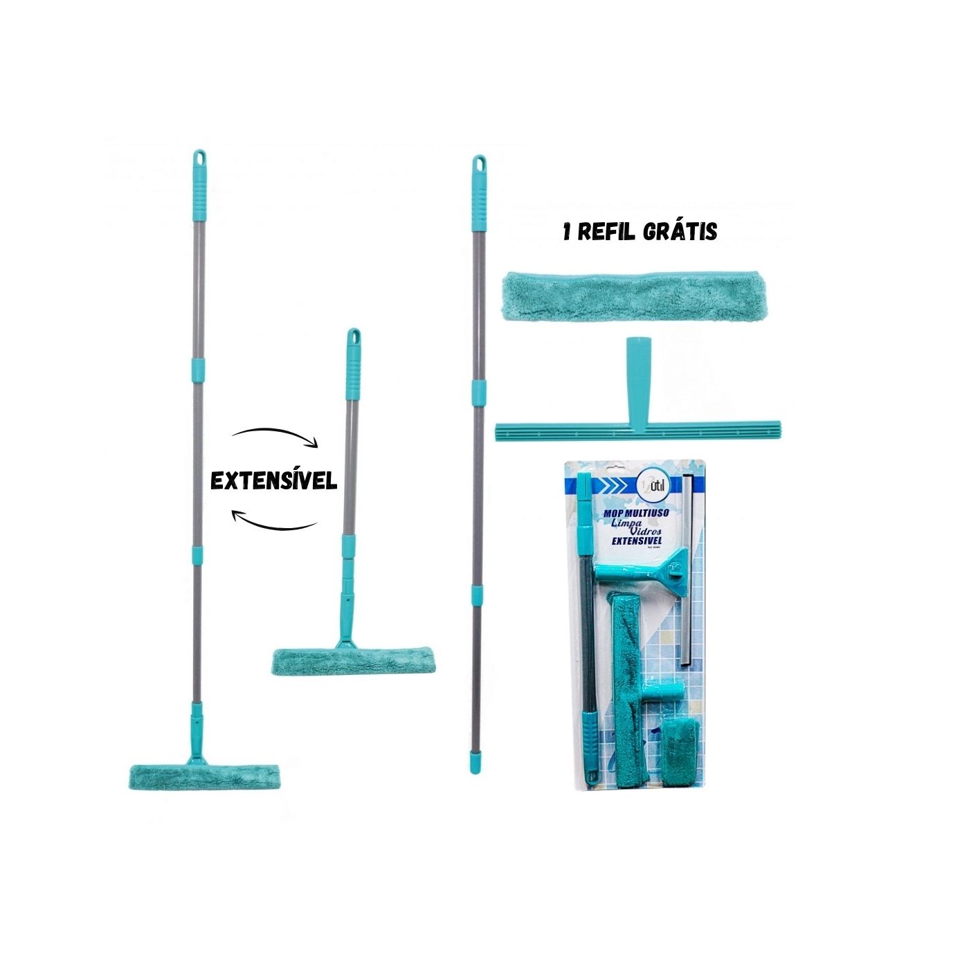 Mop Multiuso Extensível Limpa Vidro Prática - Detalhes Magazine - Quer ...
