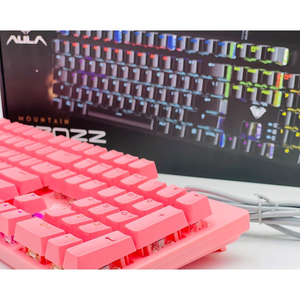Teclado Gamer Mecânico original Cor Rosa c/fio LED RGB SWITCH AZUL AULA ...