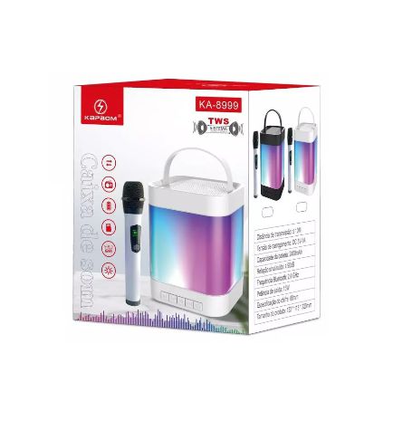 Caixa De Som RGB Karaokê Com Microfone KA-8999 - Zapach - Eletrônicos e ...