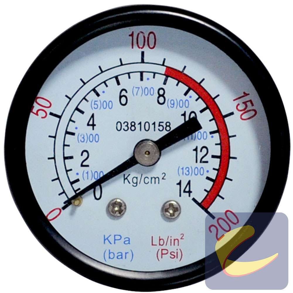 Manômetro 200Psi 0/120Psi 50Mm 1/4"Npt Horizontal Mupac - Chiaperini ...