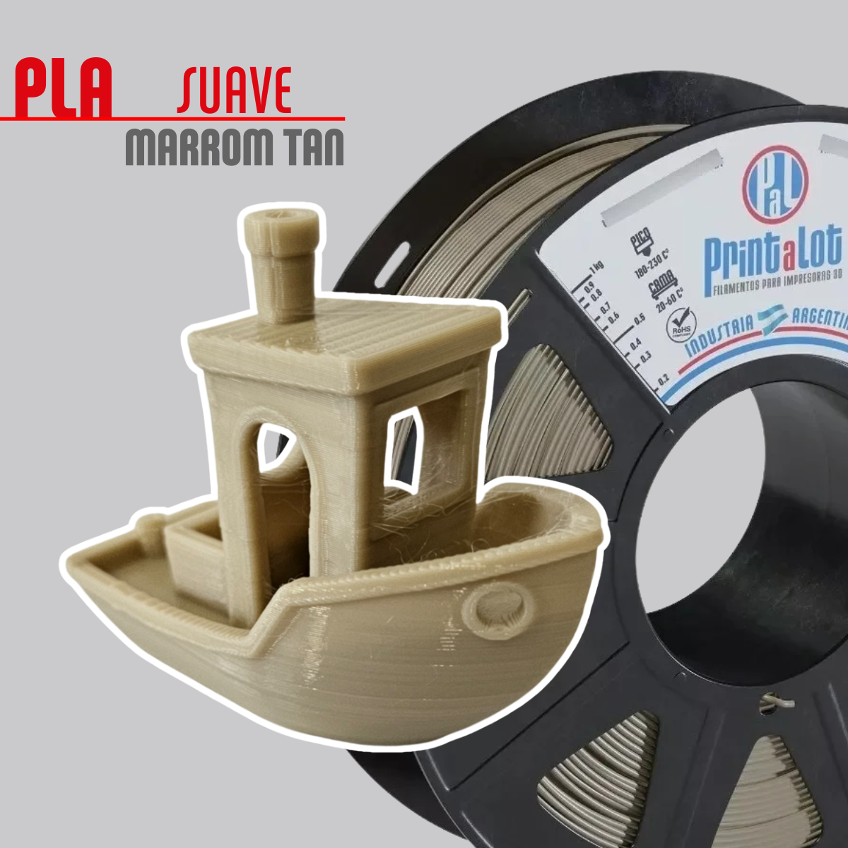 Filamento PLA Marrom Tan 1,75mm 250g PrintaLot - PrintaLot ...
