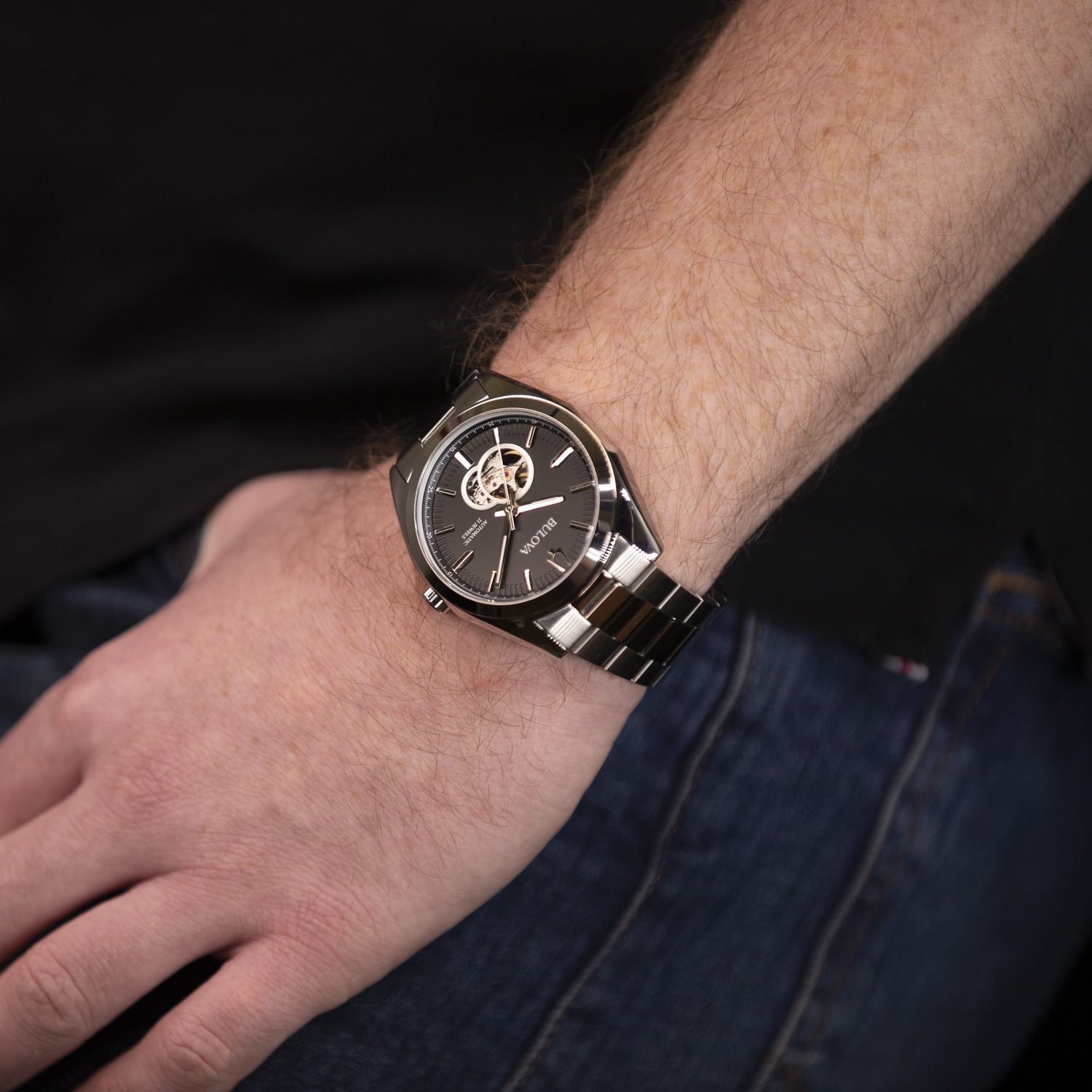 Bulova Surveyor Automático 96A270 – Preto Open Heart - Relojoaria ...