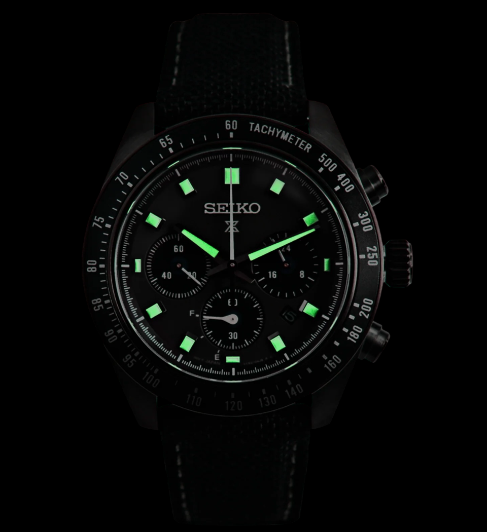 Seiko Prospex SpeedTimer Solar SSC923 com Cronômetro e IP Black ...