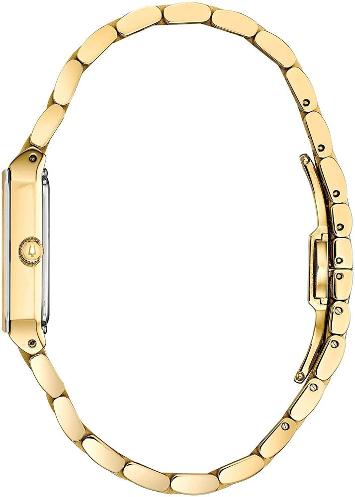 Relógio Bulova Quadra Gold Dial Diamond Feminino 97P140 - Relojoaria ...