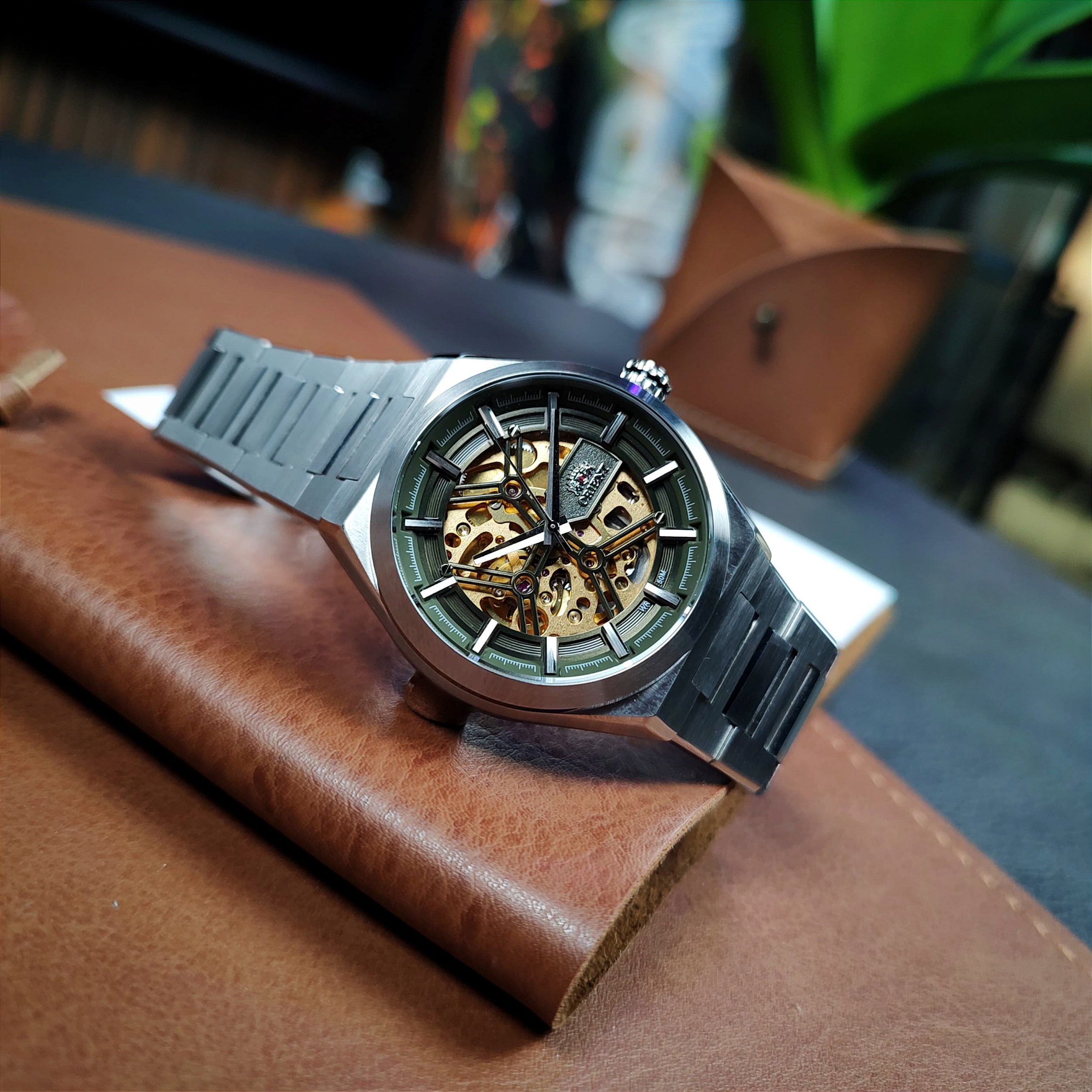 Orient Skeleton NH7SS005 Automático Verde Dourado - Relojoaria Impala ...