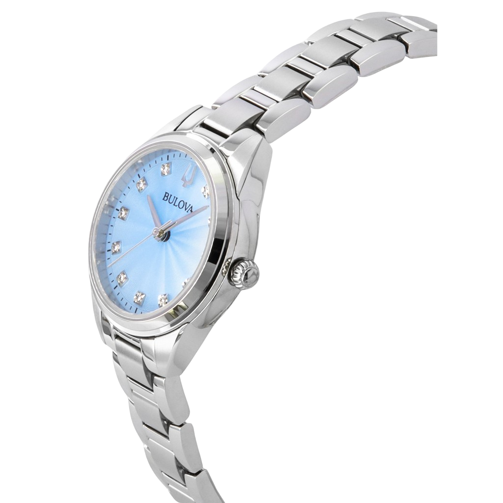 Bulova Sutton 96P250 Feminino Azul Diamantes - Relojoaria Impala ...
