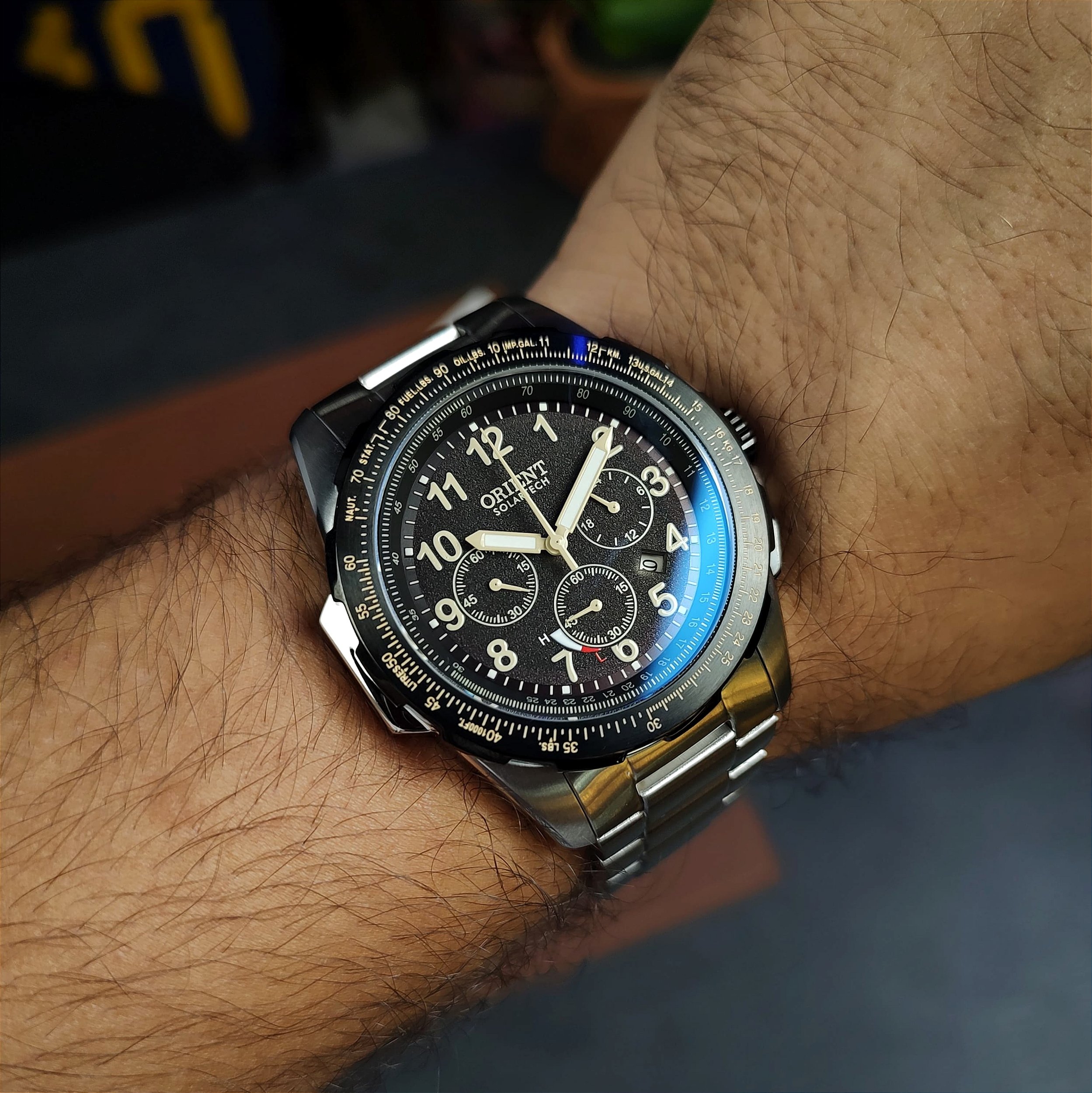 Orient Elite Air Solartech MBSSC289-P2SX – Solar 43,5mm Safira 100m ...